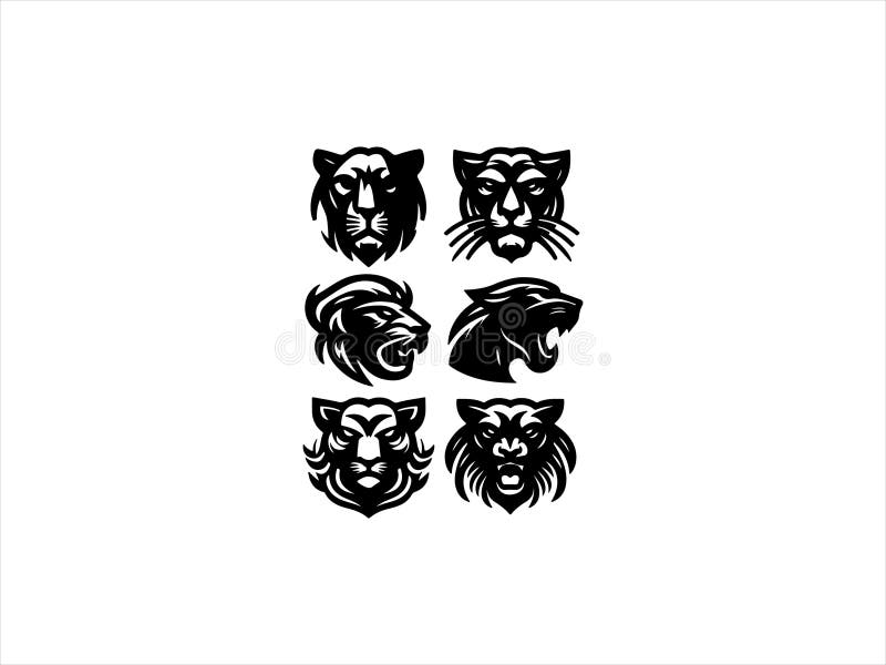 Black panther logo set stock vector. Illustration of poster - 359617755