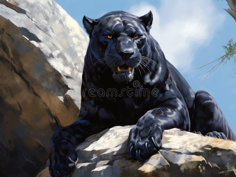 Black Panther stock illustration. Illustration of animals - 293693094