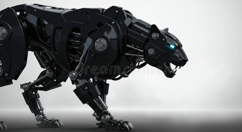 Black Panther Mech: a Futuristic Robotic Beast Stock Illustration ...