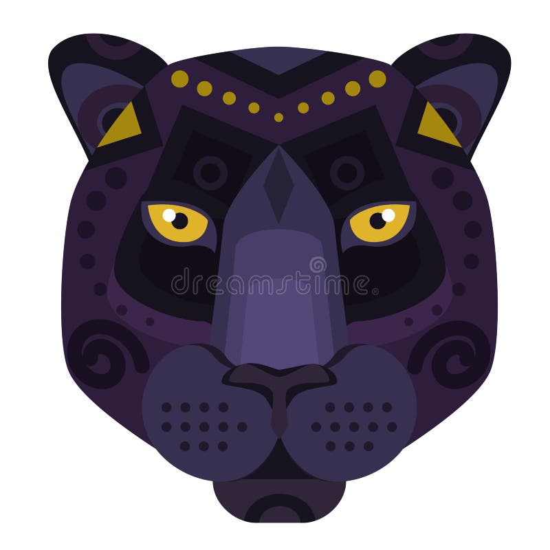 Puma Head, Sketch Vector Graphic Colorful Illustration on White ...