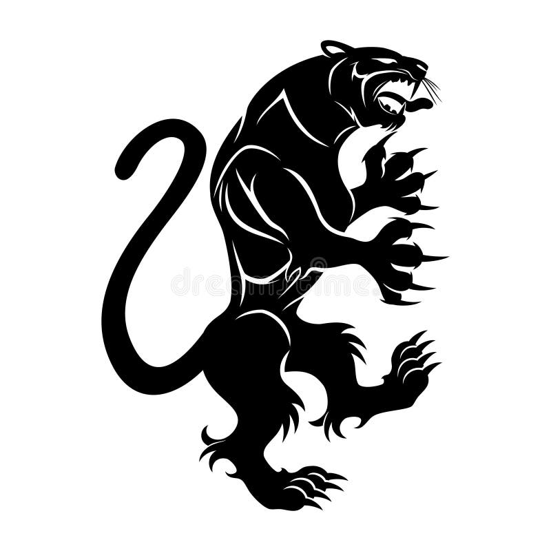 Heraldic Panther vector stock vector. Illustration of grunge - 9895165