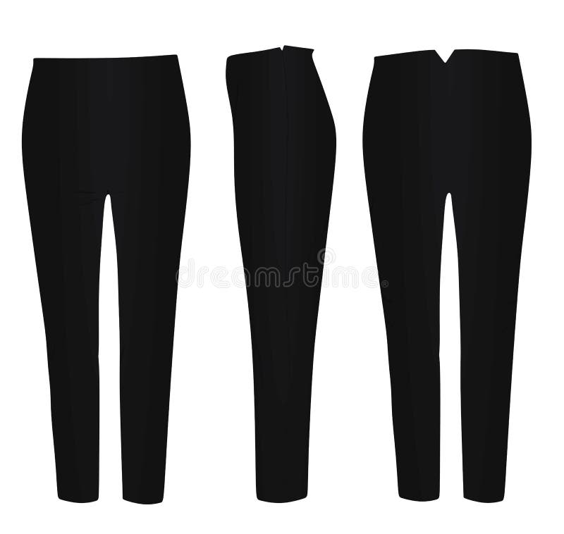 Black Pants, Front, Back and Side View Stock Vector - Illustration of ...