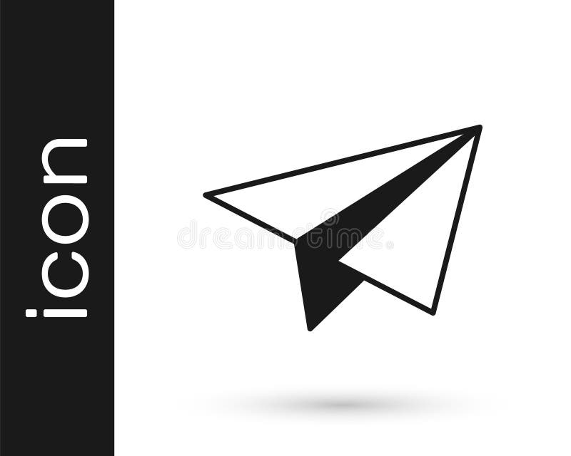 Black Paper Airplane Icon Isolated on White Background. Vector Stock ...