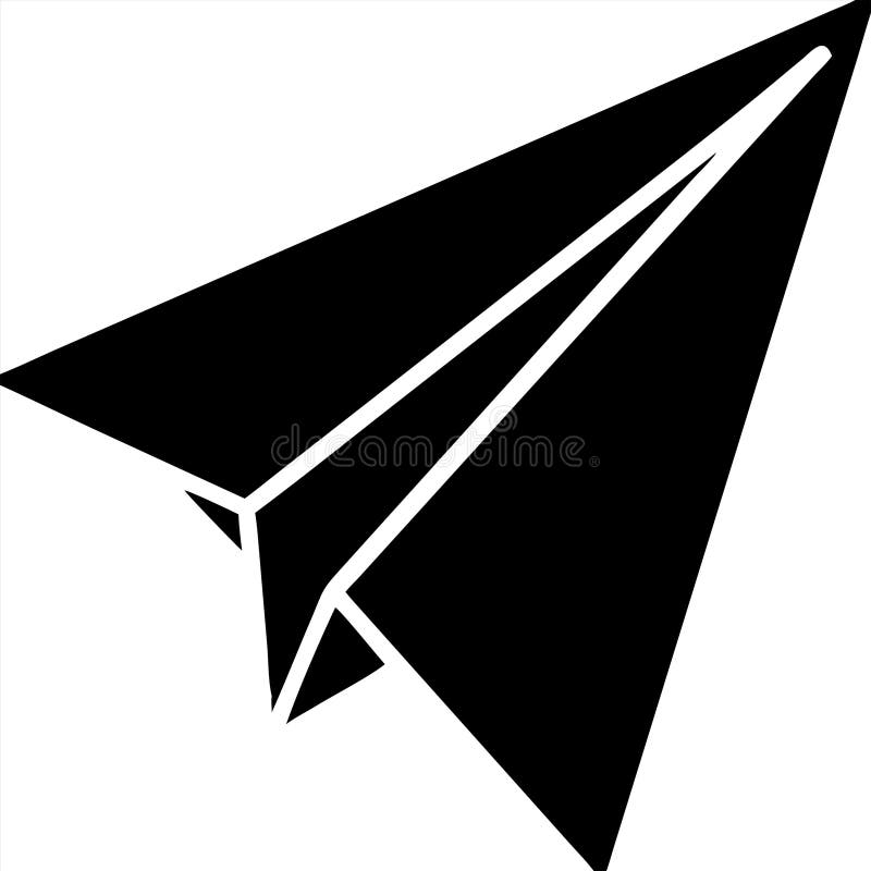 Black Paper Airplane Silhouette Vector Symbolizing Simplicity and ...