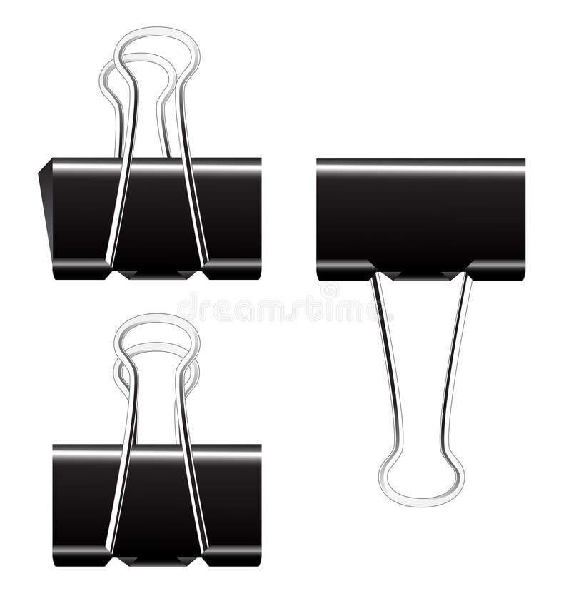 Black Paper Binder Clip Stock Illustrations – 3,079 Black Paper Binder ...