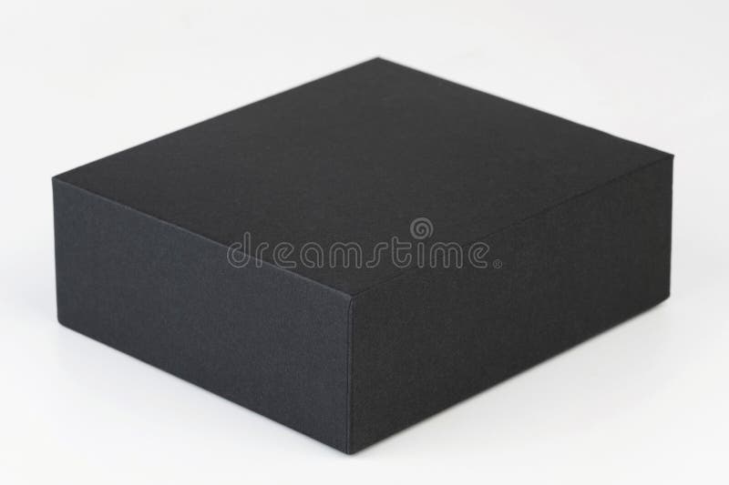 Black Paper Box Perspective View Stock Image - Image of closed, black ...