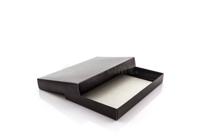 Black Paper Box on White Background. Stock Photo - Image of case, gift ...