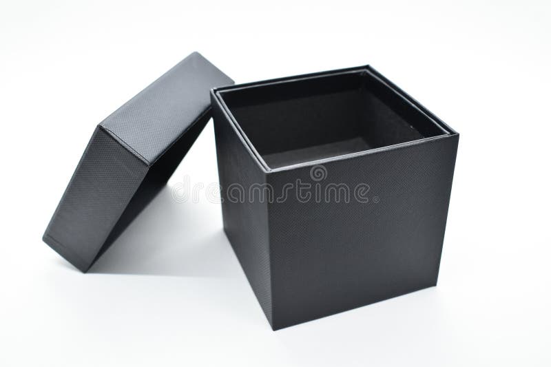 Black Paper Box on White Background, Packaging Industry Stock Image ...