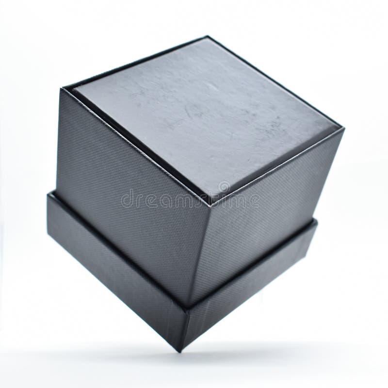 Black Paper Box on White Background, Packaging Industry Stock Image ...