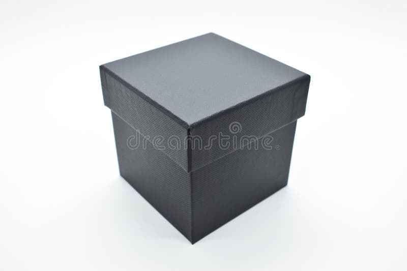 Black Paper Box on White Background, Packaging Industry Stock Photo ...