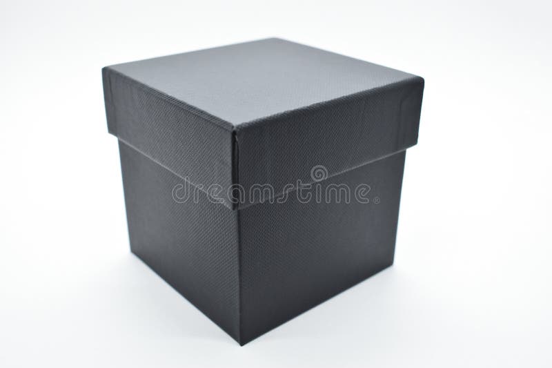 Black Paper Box on White Background, Packaging Industry Stock Photo ...