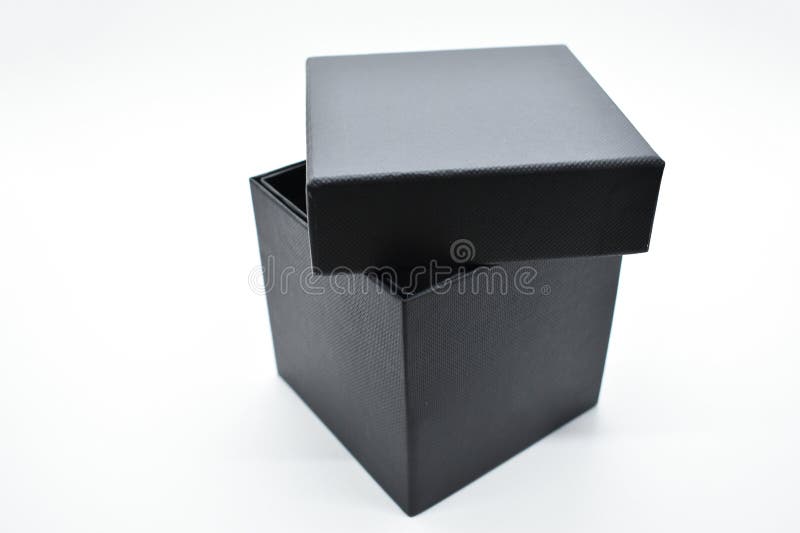 Black Paper Box on White Background, Packaging Industry Stock Photo ...