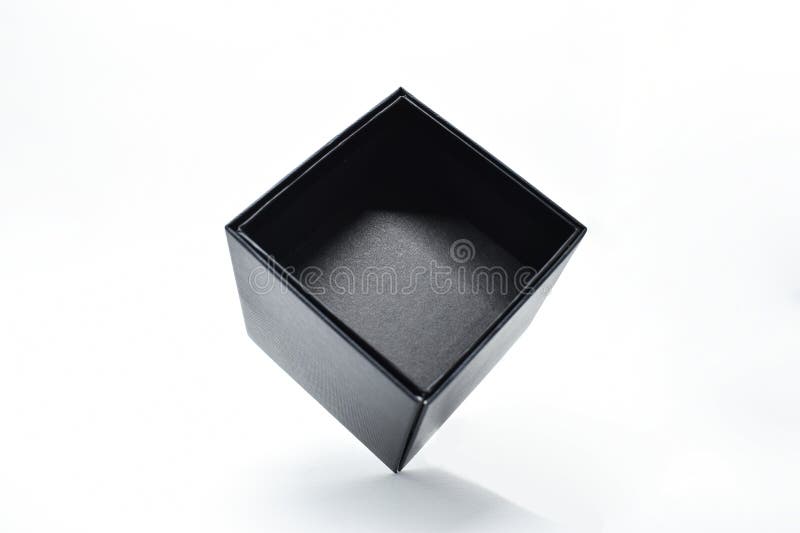 Black Paper Box on White Background, Packaging Industry Stock Photo ...