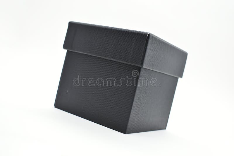 Black Paper Box on White Background, Packaging Industry Stock Image ...