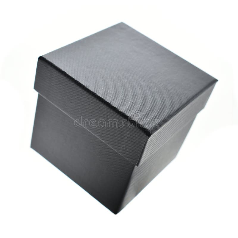 Black Paper Box on White Background, Packaging Industry Stock Photo ...