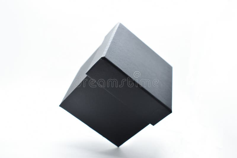 Black Paper Box on White Background, Packaging Industry Stock Photo ...