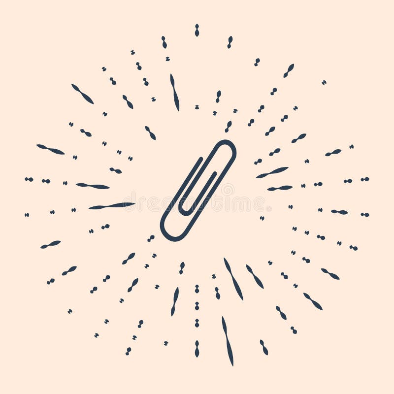 Black Paper Clip Icon Isolated on Beige Background. Abstract Circle ...