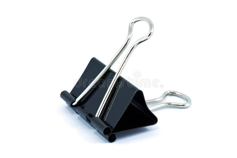 Black paper clips isolated stock photo. Image of reminder - 39508256