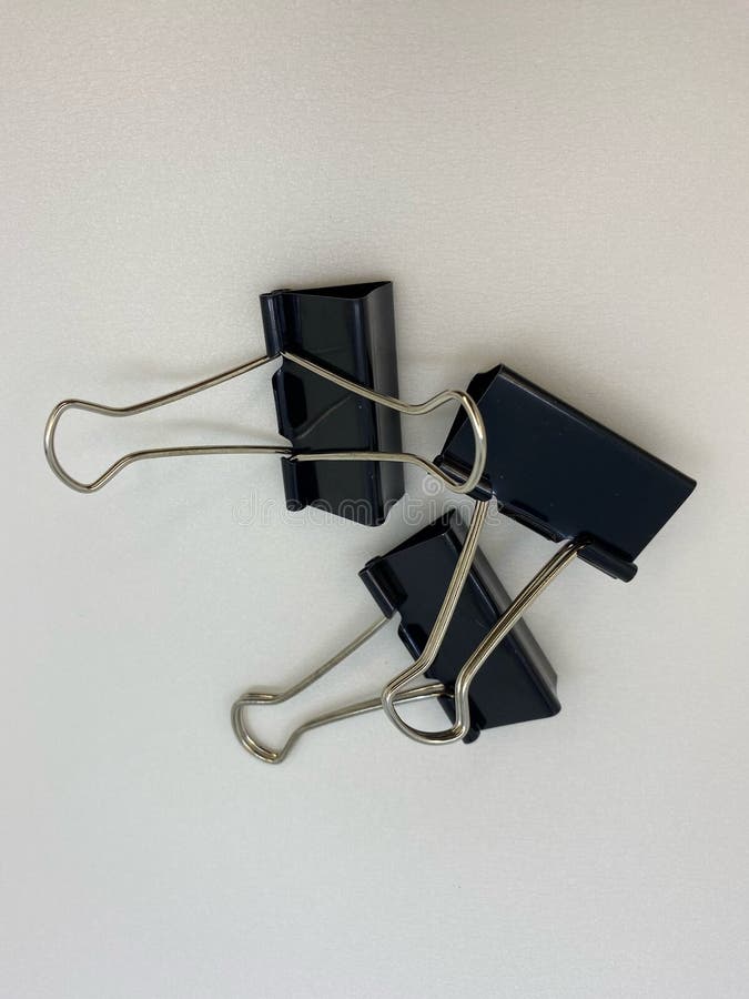 Black Paper Clips are Used To Tidy Up Documents Stock Image - Image of ...