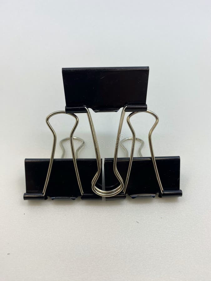 Black Paper Clips are Used To Tidy Up Documents Stock Photo - Image of ...