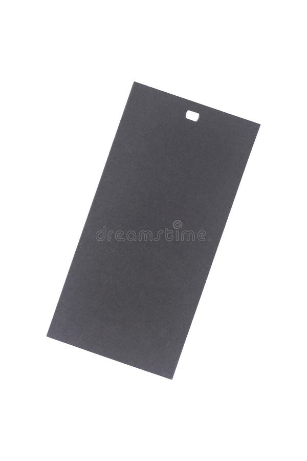 Black Paper Cloth Tag Isolated on White Stock Image - Image of badge ...