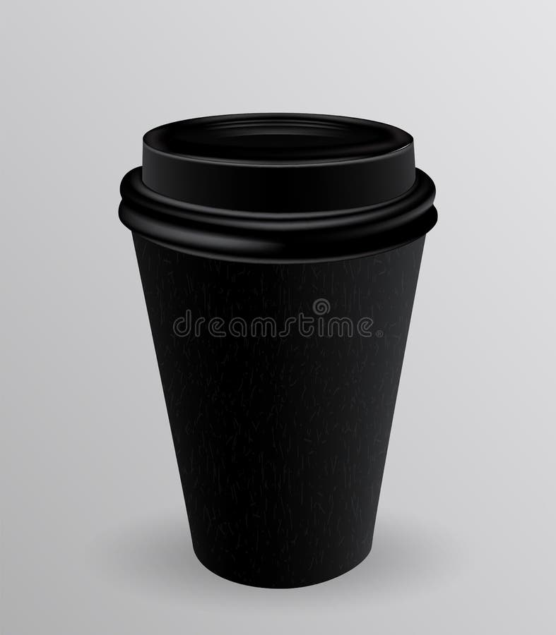 Black Paper Cup For Hot Coffee Vector Illustration Stock Illustration