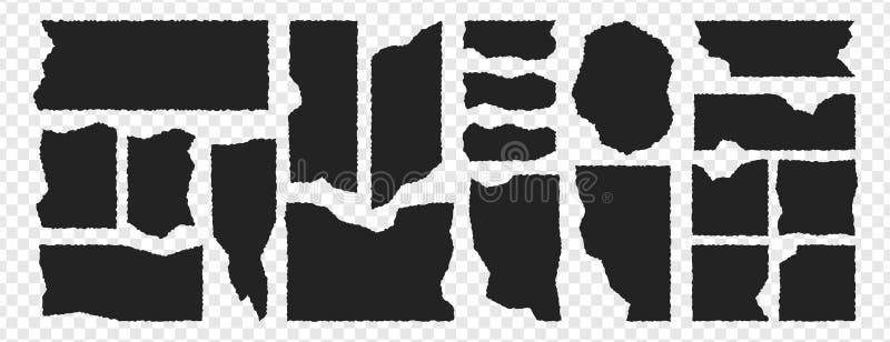 Simple Tattered Page Pieces Stock Illustrations – 6 Simple Tattered ...