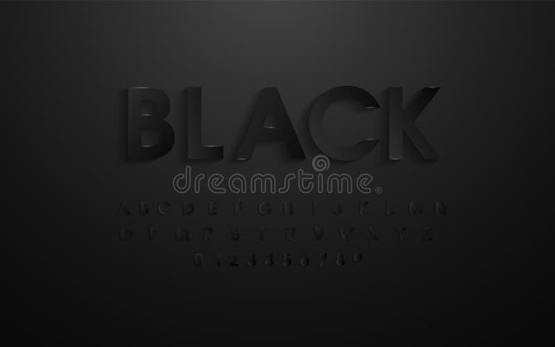 Black Paper Letters and Alphabet Numbers on a Black Background. Large ...