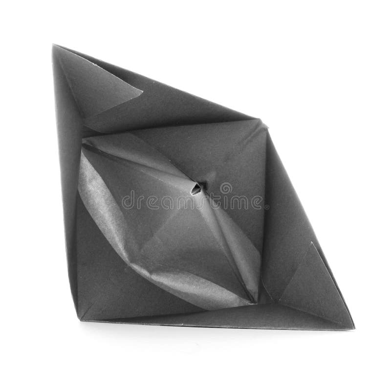 Black Paper Navigation Origami Sail Boat Isolated on White Background ...