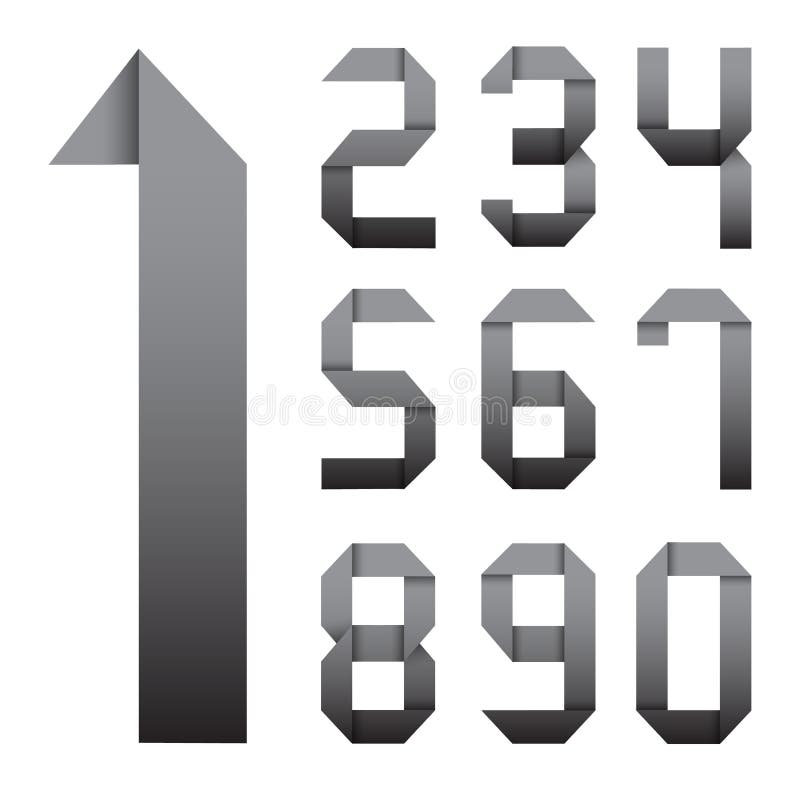 Black paper origami number stock vector. Illustration of graphic - 29546218