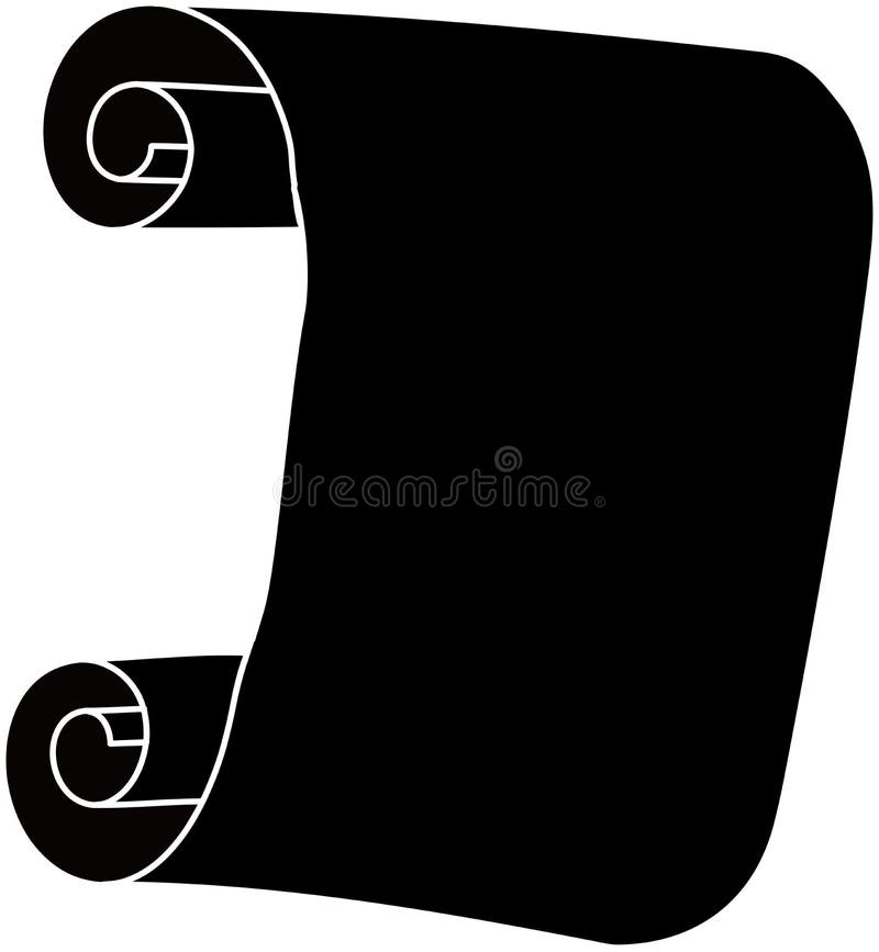 Black Paper scroll stock vector. Illustration of style - 195026747
