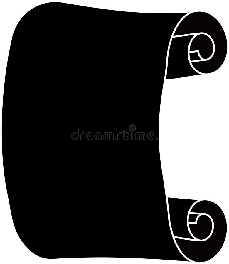 Black Paper scroll stock vector. Illustration of title - 195026750
