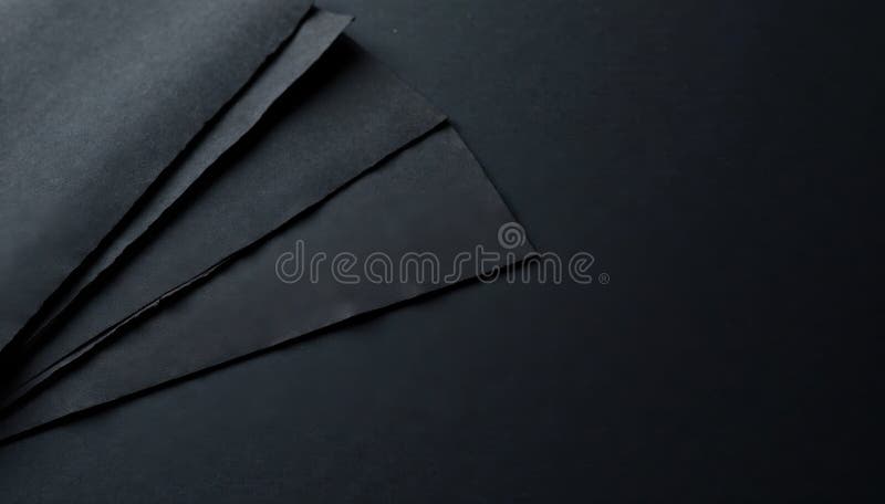 Black Paper Sheets, Various Textures, Folded Edges , Material, Minimal ...