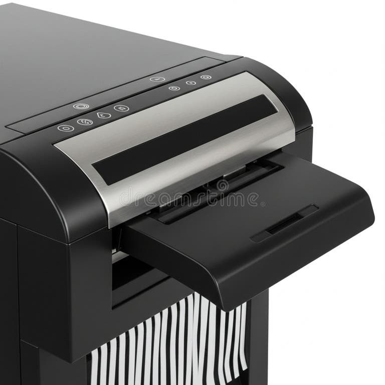 Black Paper Shredder with a Sleek, Rectangular Design and Stainless ...