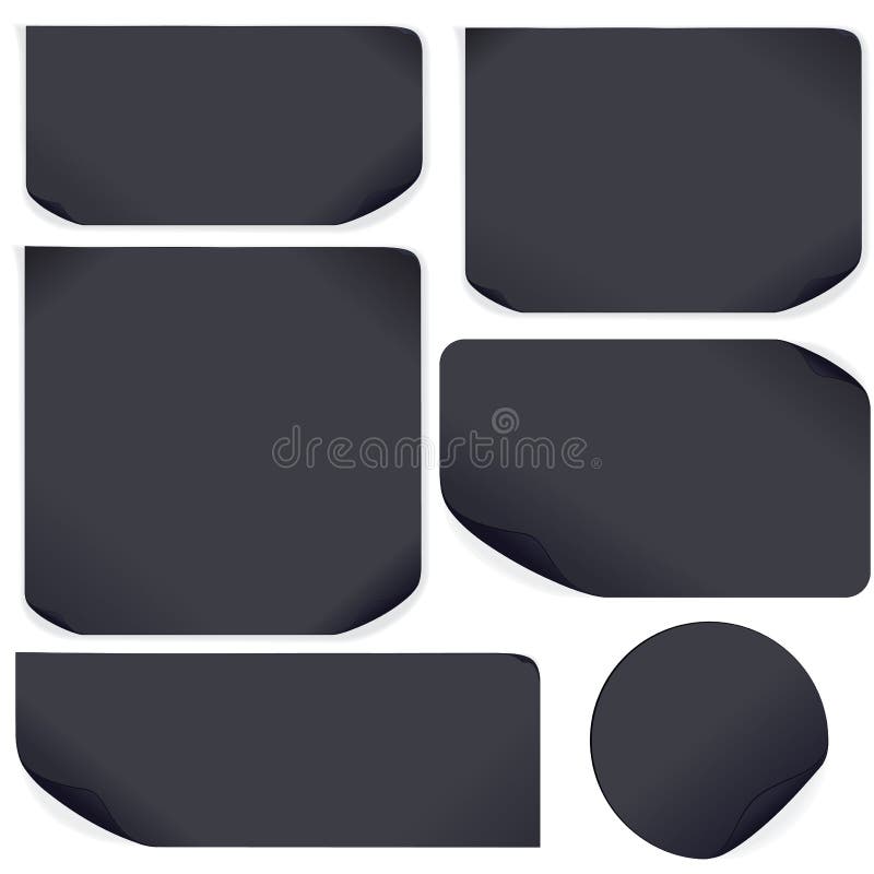 Black Paper Stickers. Set for Your Text and Design Stock Vector ...