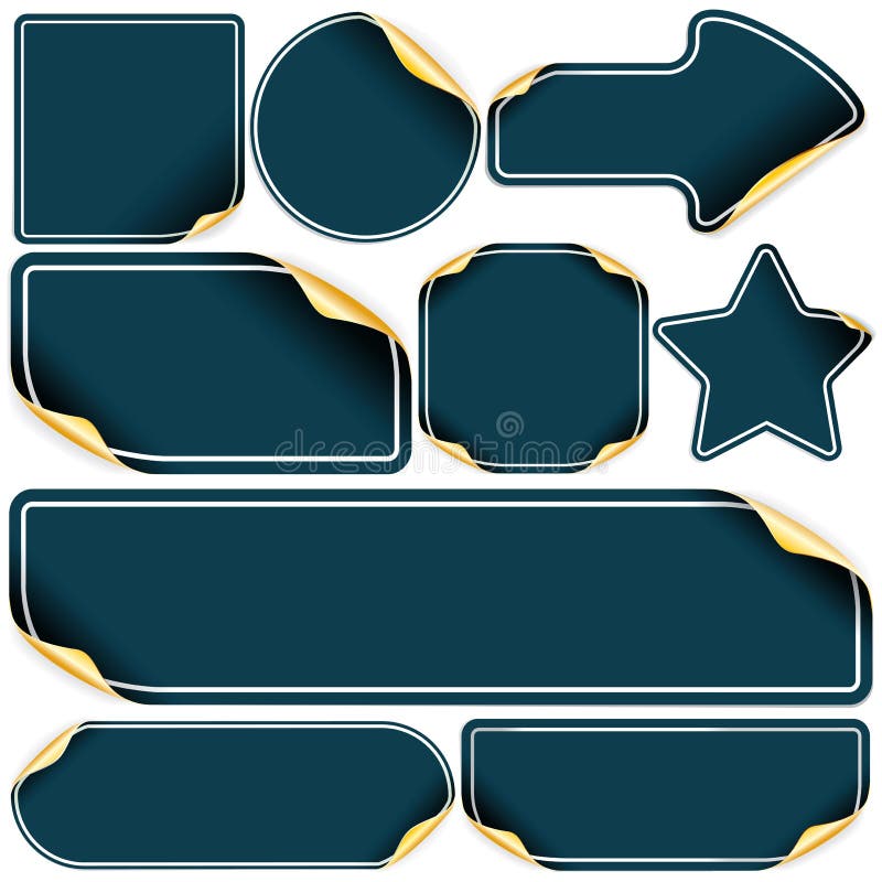 Black Paper Stickers on White Stock Vector - Illustration of banner ...