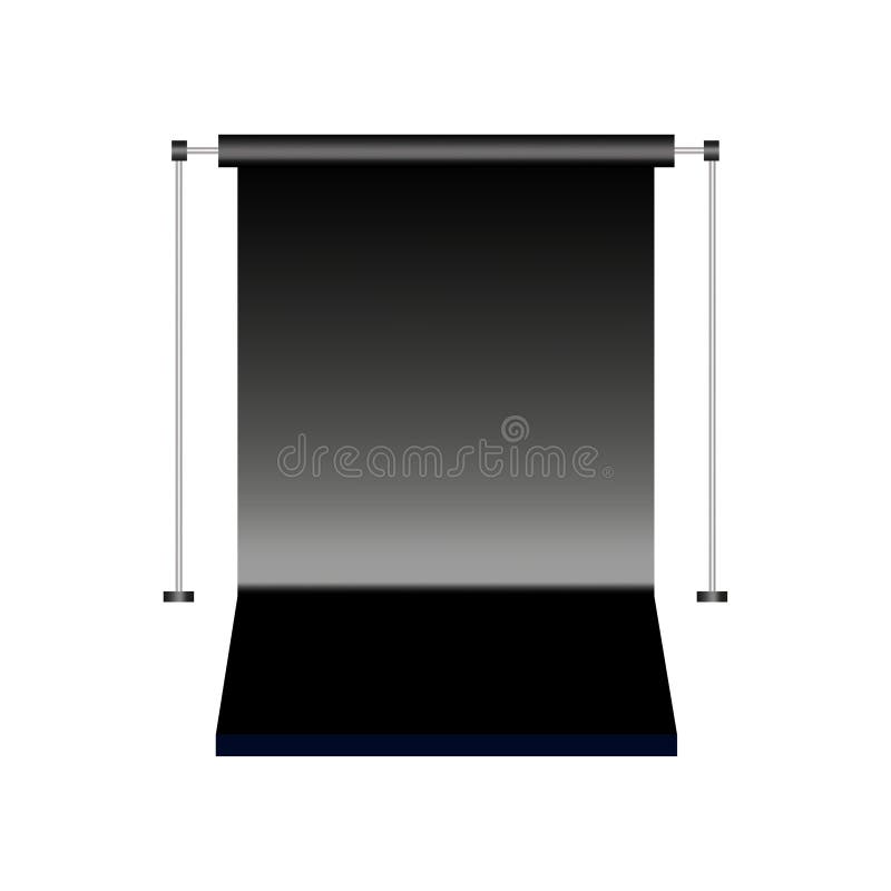 Black Paper Studio Backdrop. Canvas Studio in Realistic Style. Vector ...