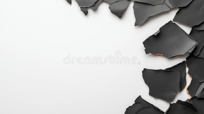 Black Paper Tear on White Background Creates Striking Contrast ...