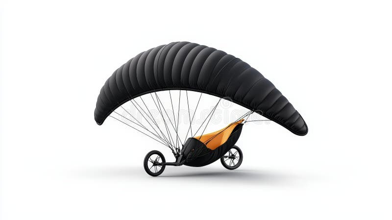 Black Paraglider on a White Isolated Background Stock Illustration ...