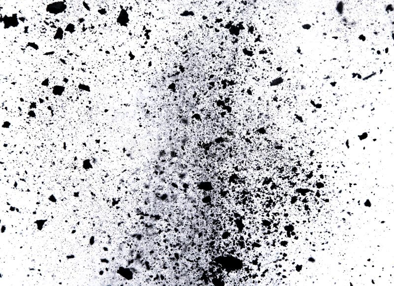 Black Particle Explosion on White Background. Stock Photo - Image of ...