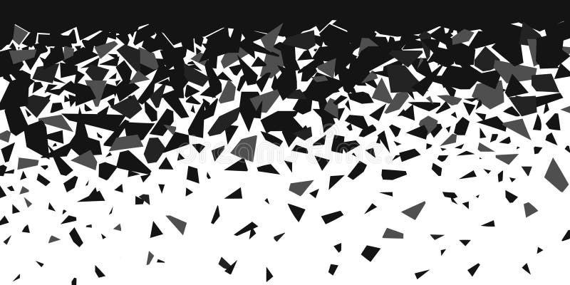 Black Particles Falling. Geometric Minimal Banner with Shatter Debris ...
