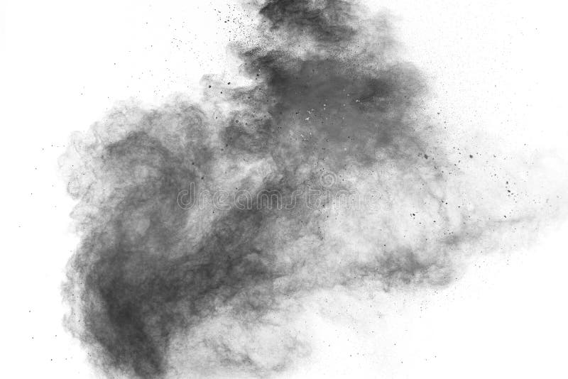 Black Particles Splatter on White Background. Black Powder Dust ...