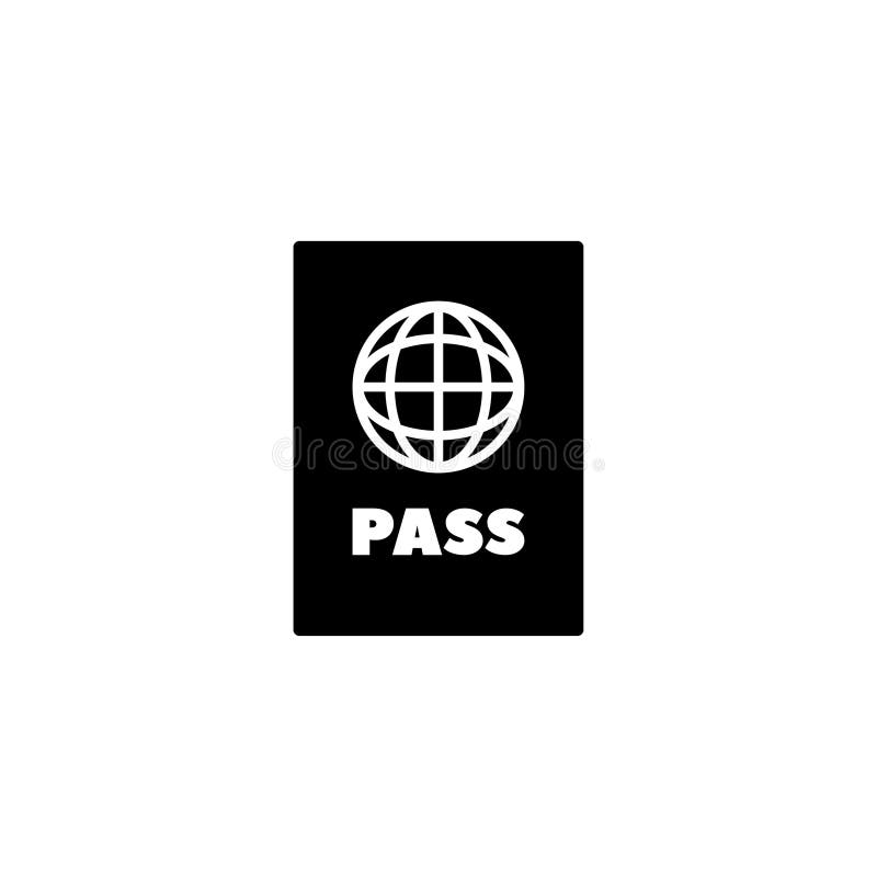 Black Passport Icon with Globe, Symbolizing Travel and Identity Stock ...
