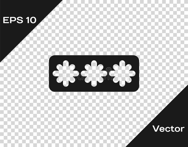 Black Password Protection and Safety Access Icon Isolated on ...