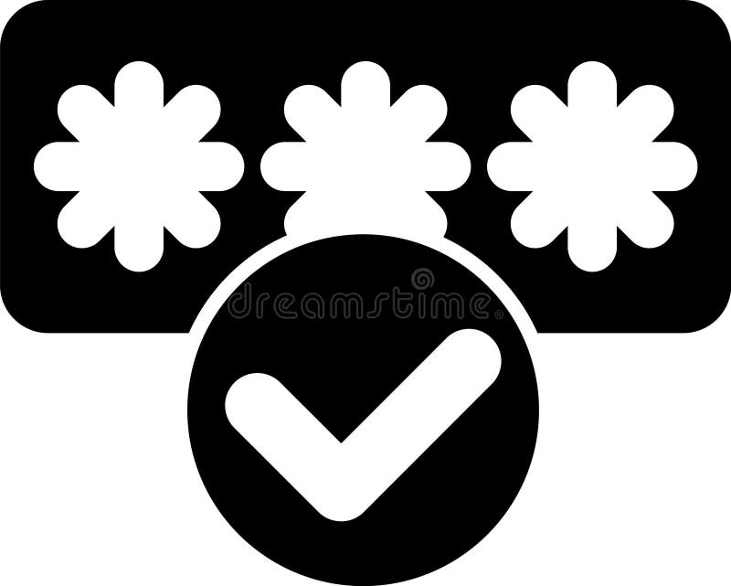 Black Password Protection and Safety Access Icon Isolated on White ...
