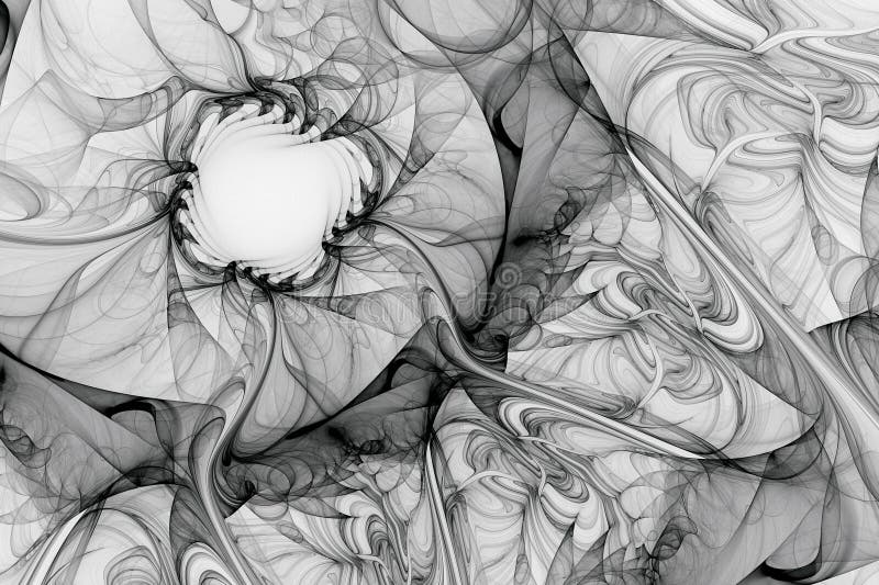 Black Pattern of Crooked Waves on a White Background. Stock ...