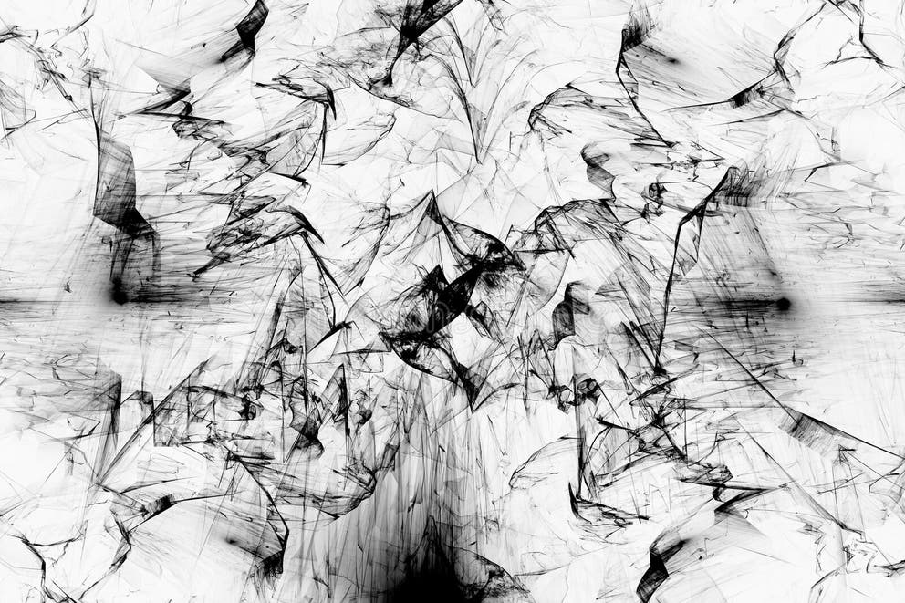 Black Pattern of Crooked Waves on a White Background. Stock ...