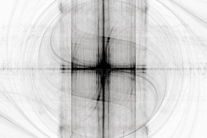 Black Pattern of Curved Waves and Rays on a White Background. Stock ...