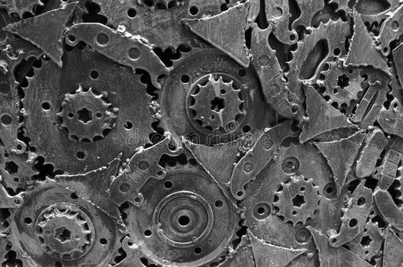 Black Pattern of Linked Hermetical Machine Scrap Stock Photo - Image of ...