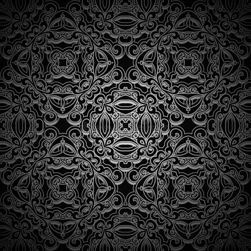 Black pattern stock vector. Illustration of flowers, backgrounds - 39058058